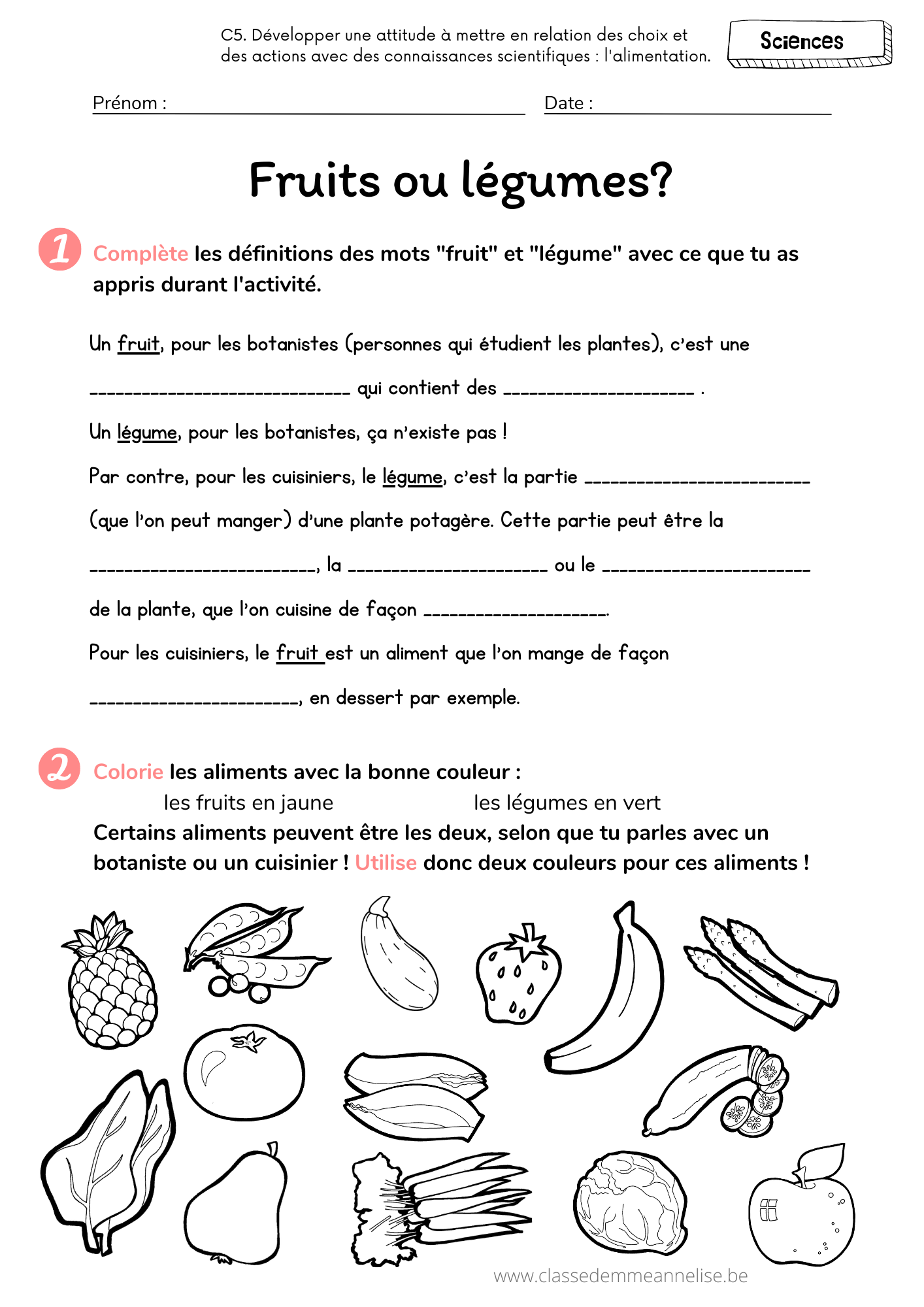 Les fruits et légumes de saison, de notre région - Les Apprentis-Sages