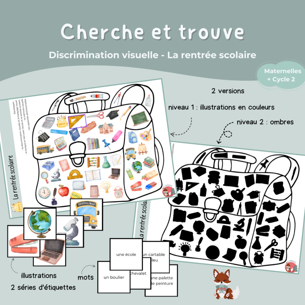 Cherche et trouve - La rentrée scolaire - Les Apprentis-Sages